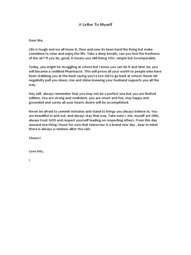 A Letter To Myself | PDF