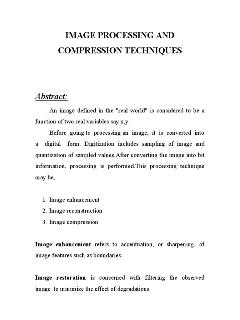 Image Processing And Compression Techniques Pdf Data Compression Sampling Signal Processing 