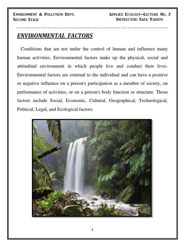 Lecture 2.ENVIRONMENTAL FACTORS | PDF | Sound | Humidity