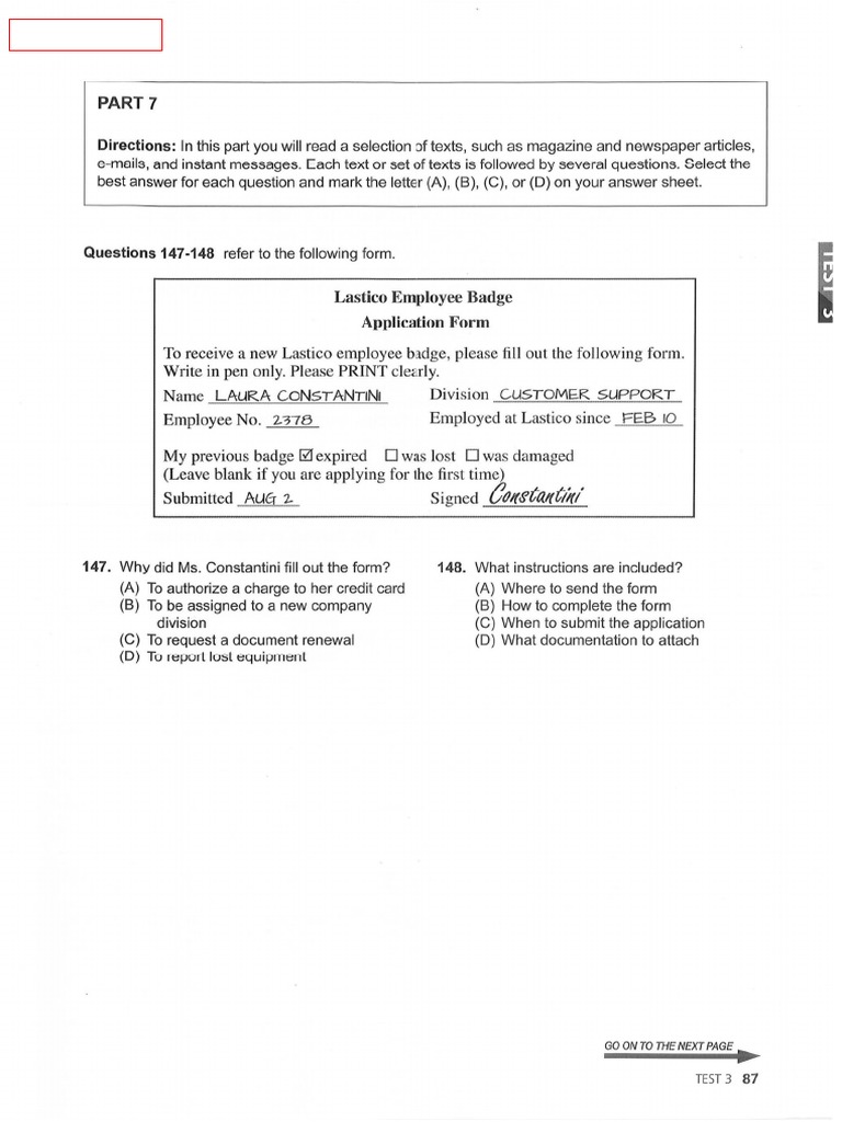Part 7 - Practice 2 (Test 3 EST) PDF | PDF