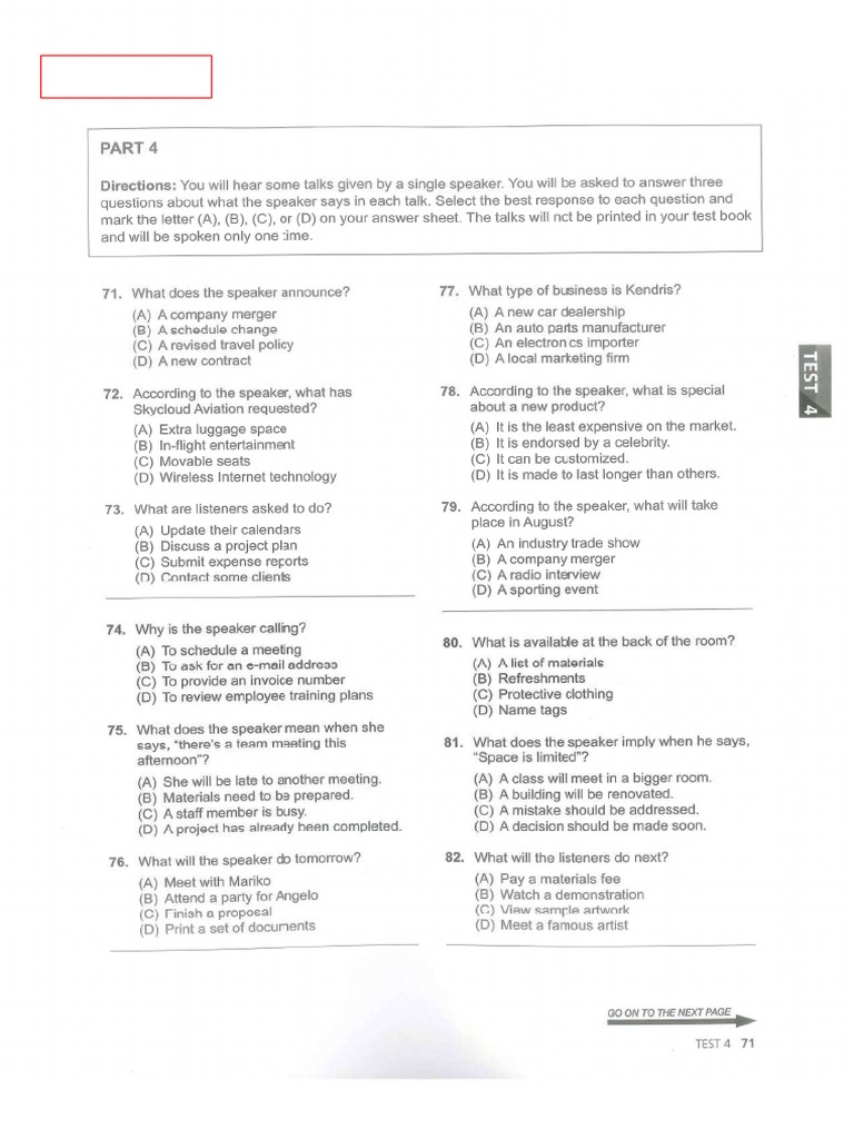 Part 4 - Practice 3 (Test 4 EST) PDF | PDF