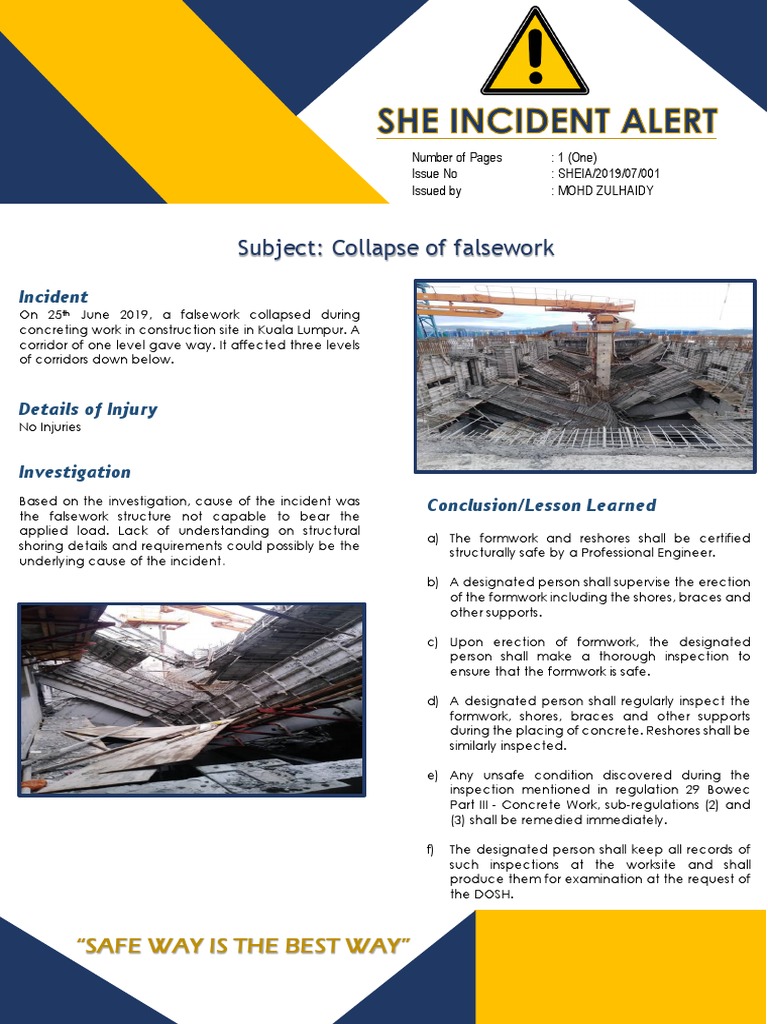 Investigation into the Collapse of a Falsework During Concreting Work ...