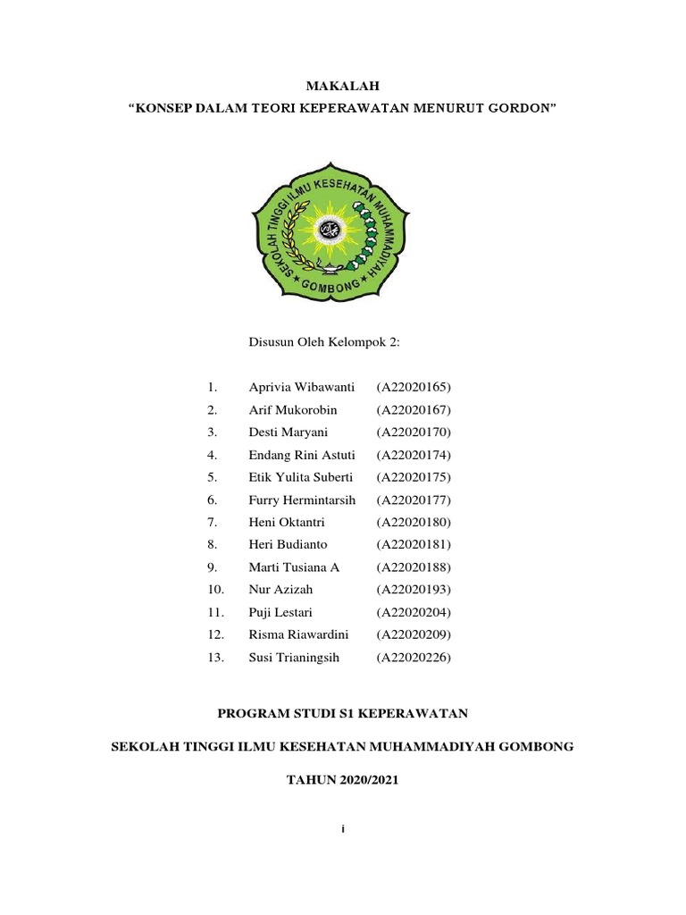 TEORI GORDON - Kelompok RSDS | PDF