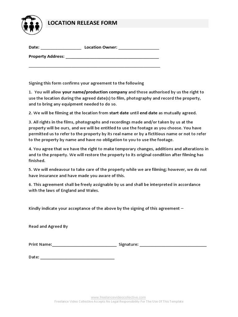 Location Release Form | PDF