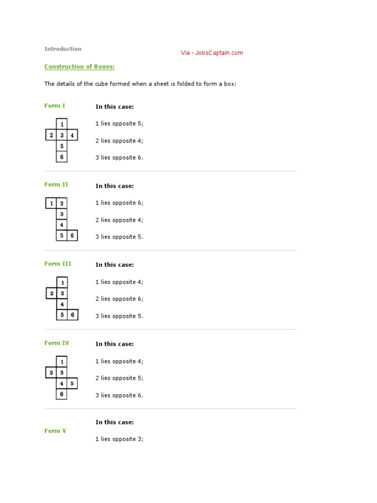 Cubes and Dice Non Verbal Reasoning Questions and Answers | Download ...