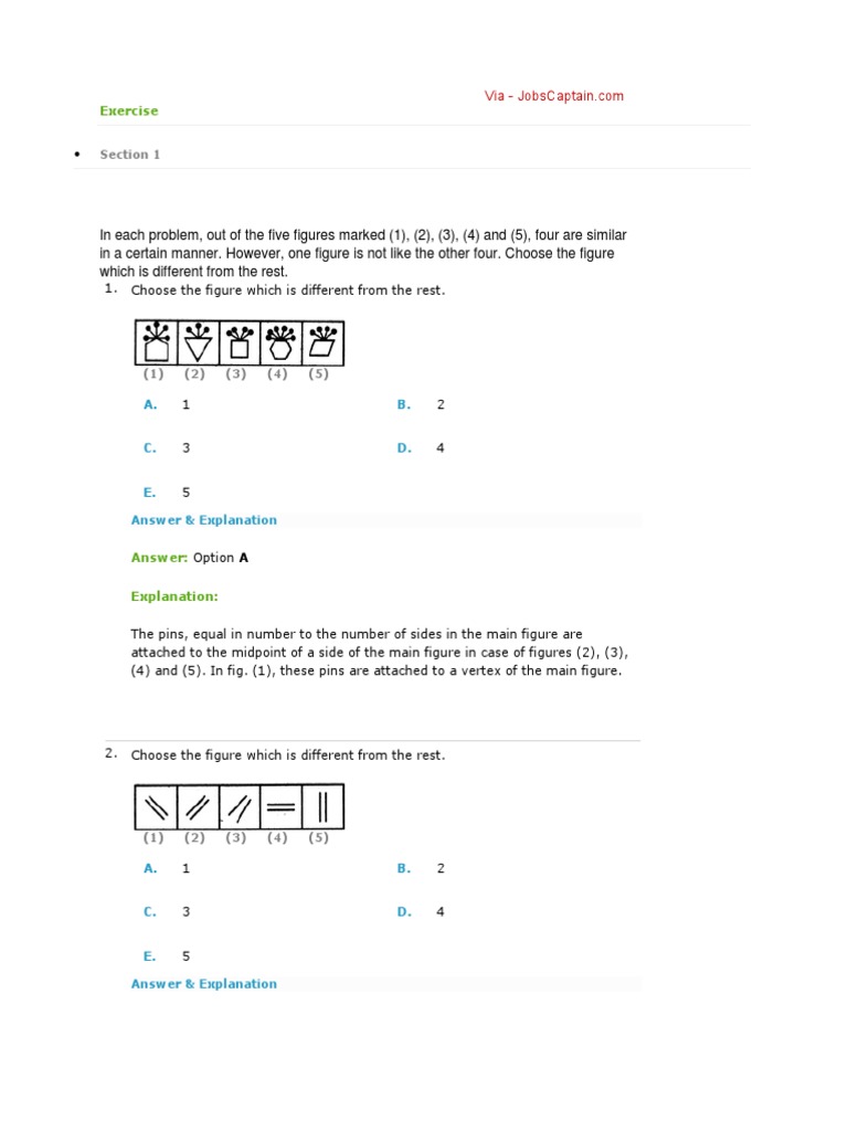 Dot Situation Non Verbal Reasoning Questions and Answers | PDF ...