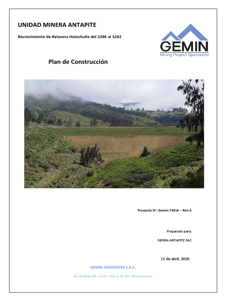 Plan de Construcción PDF | PDF | Represa | Logística