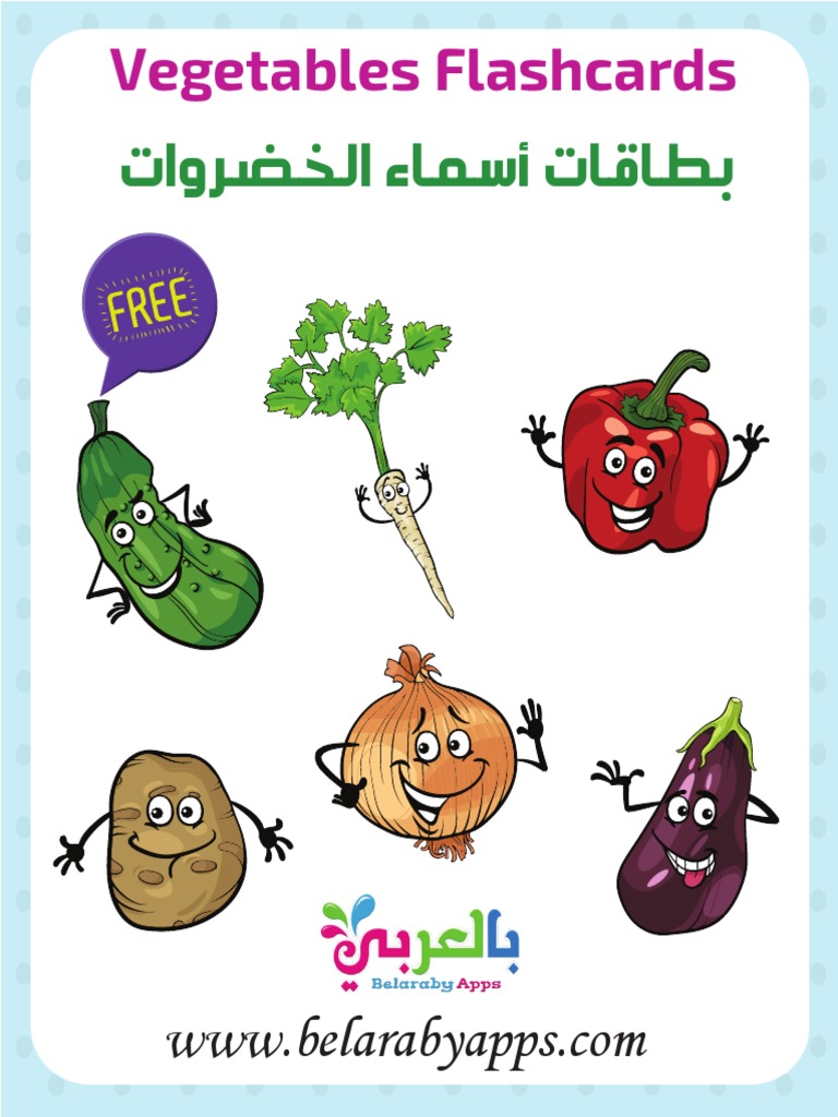 Arabic Vegetable Names Flashcards | PDF