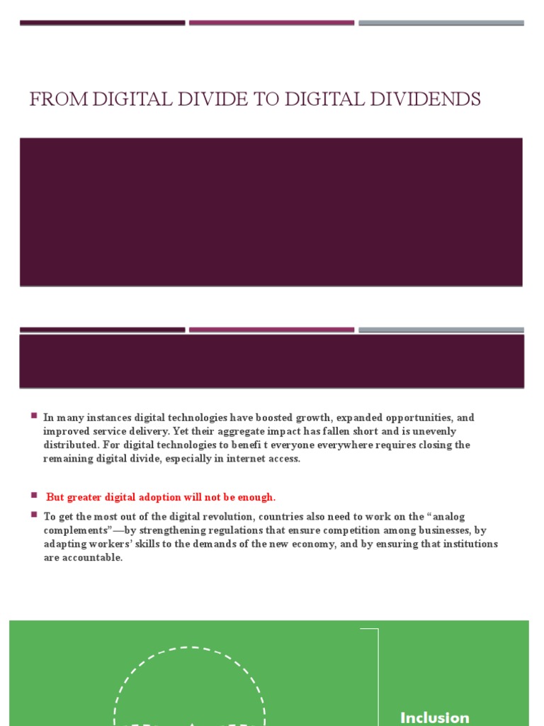 From Digital Divide To Digital Dividends | PDF