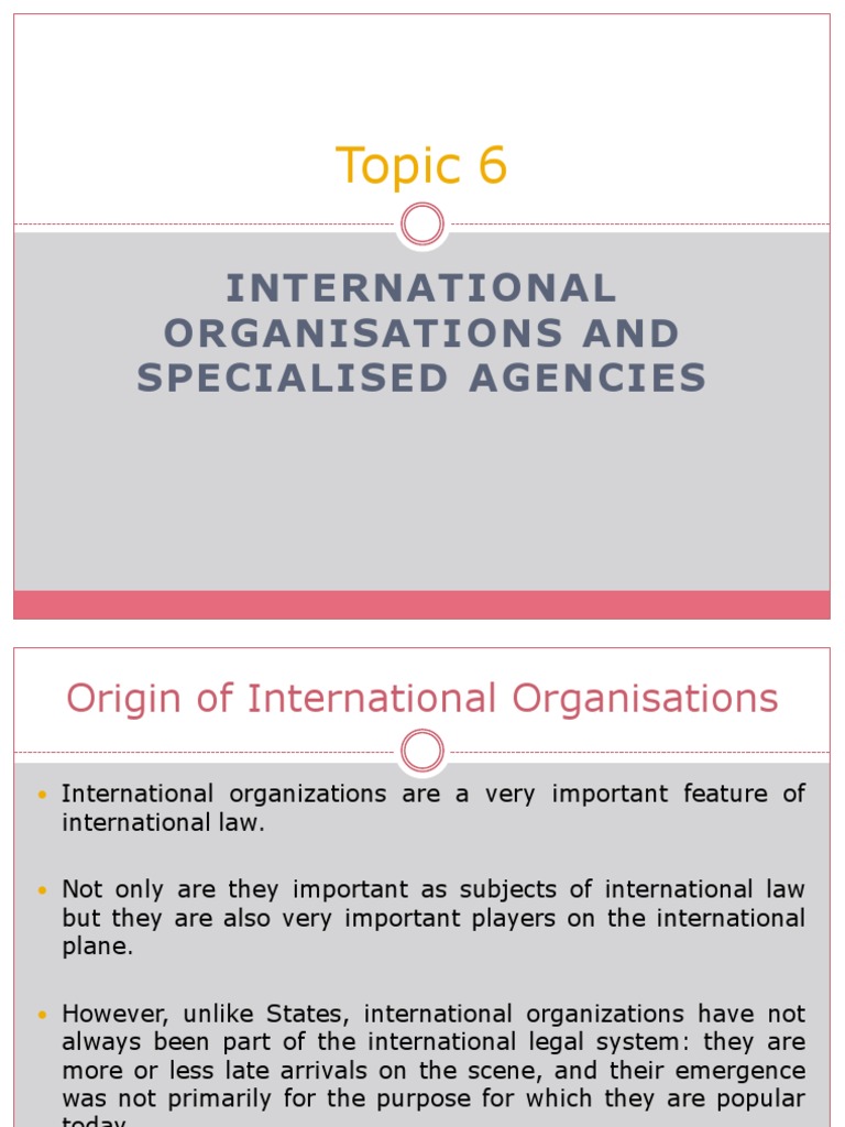 Origins and Importance of International Organizations | PDF | United ...