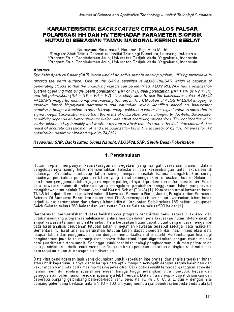 Karakterisktik Backscatter Citra Alos Pa f77fb0cc PDF | PDF | Remote ...