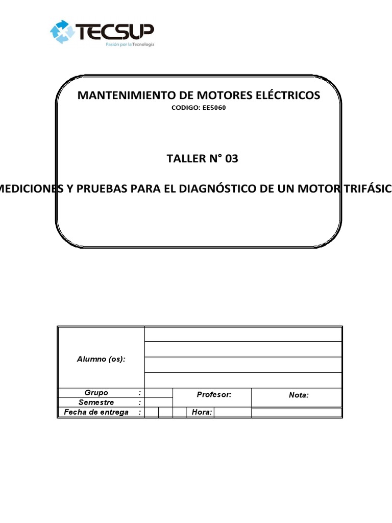 03 - Mediciones y Pruebas para El Diagnóstico de Un Motor Trifásico ... 03 - Mediciones y Pruebas para El Diagnóstico de Un Motor Trifásico ...