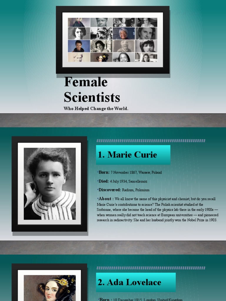 15 Famous Female Scientists | PDF | Marie Curie | Physical Sciences