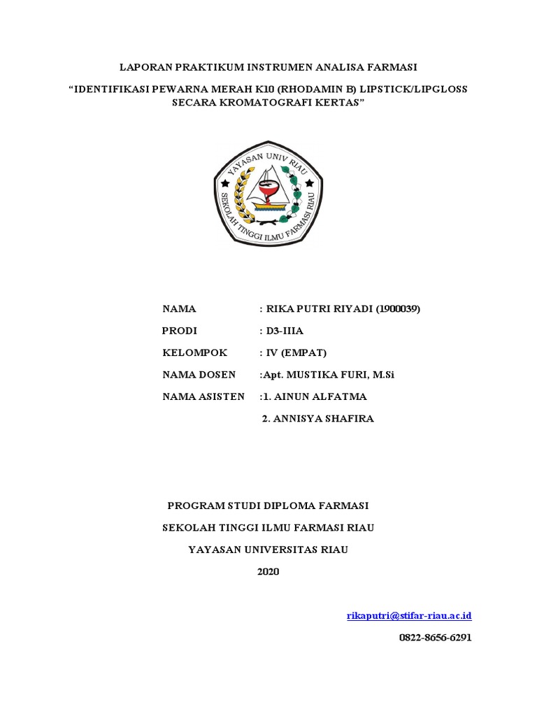 D3-3a-Instrumen Farmasi-Rika Putri Riyadi-1900039-Identifikasi Rhodamin ...