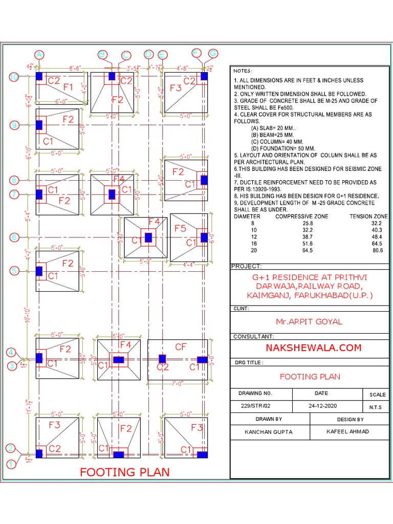 02 Footing Plan | PDF | Building Materials | Structural Engineering