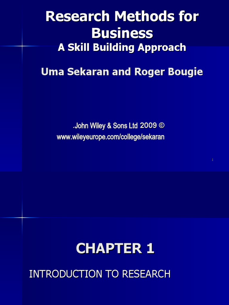 Chapter - 1 Research Methods | PDF | Consultant | Decision Making