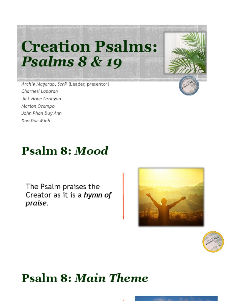 An Analysis of Psalms 8 and 19: Exploring the Mood, Theme, and ...