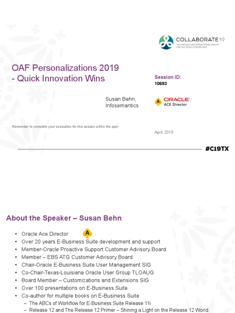 OAF Personalizations 2019 Quick Innovation Wins - PPT PDF | PDF | Icon (Computing) | Button ...
