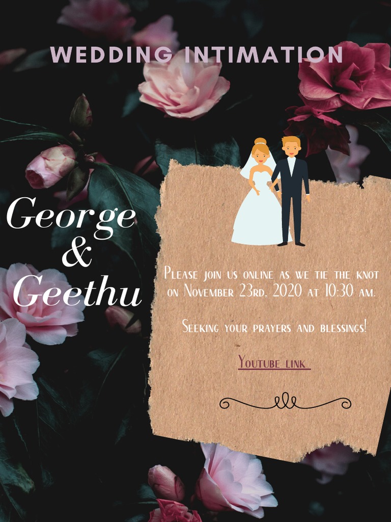 Wedding Intimation Informal Template | PDF