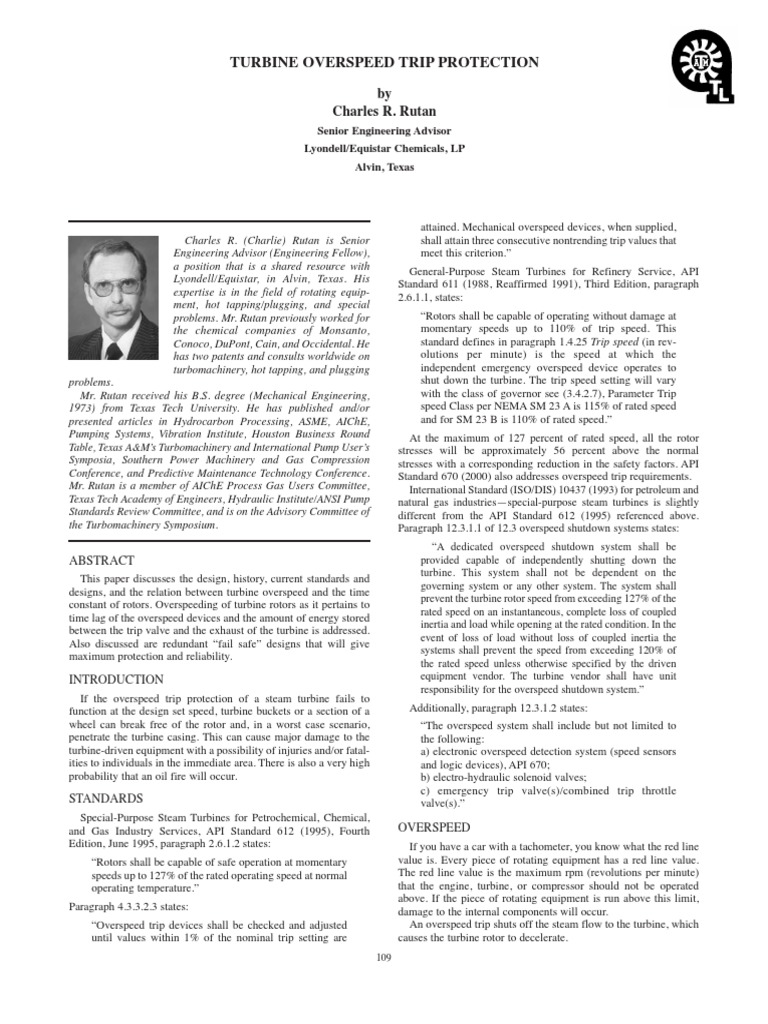Turbine Overspeed Trip Protection | PDF | Turbine | Turbomachinery