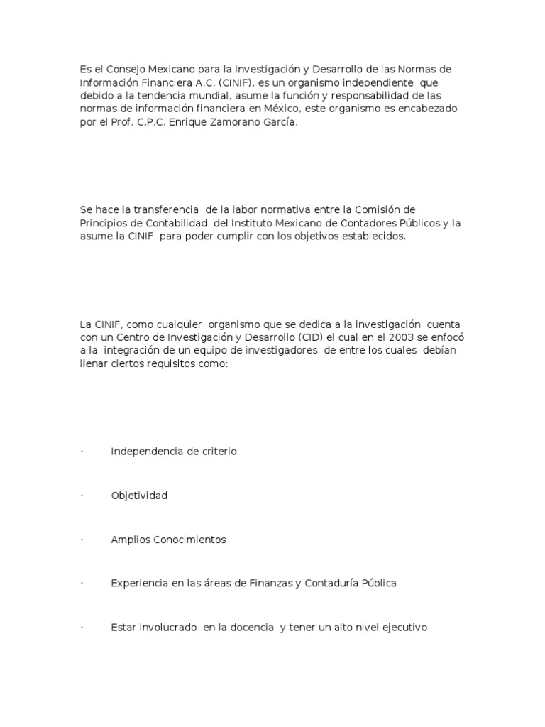 Cinif y Boletin A-1 | PDF | Estado financiero | Contabilidad