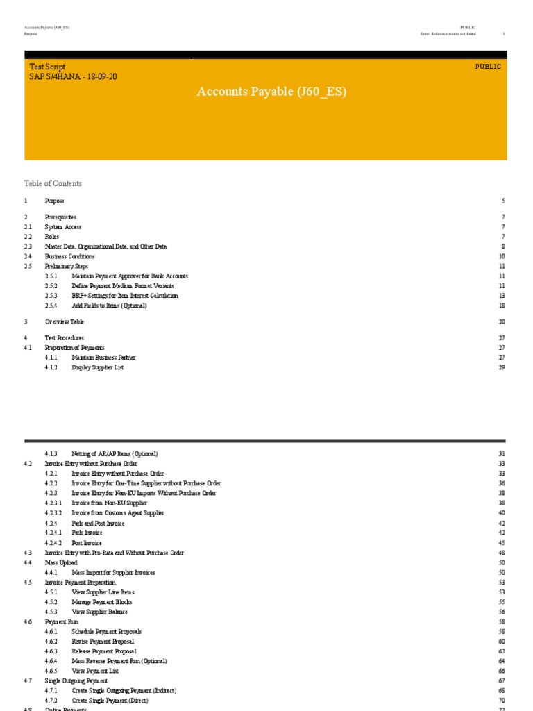 J60 S4hana2020 BPD en Es | PDF | Accounts Payable | Payments