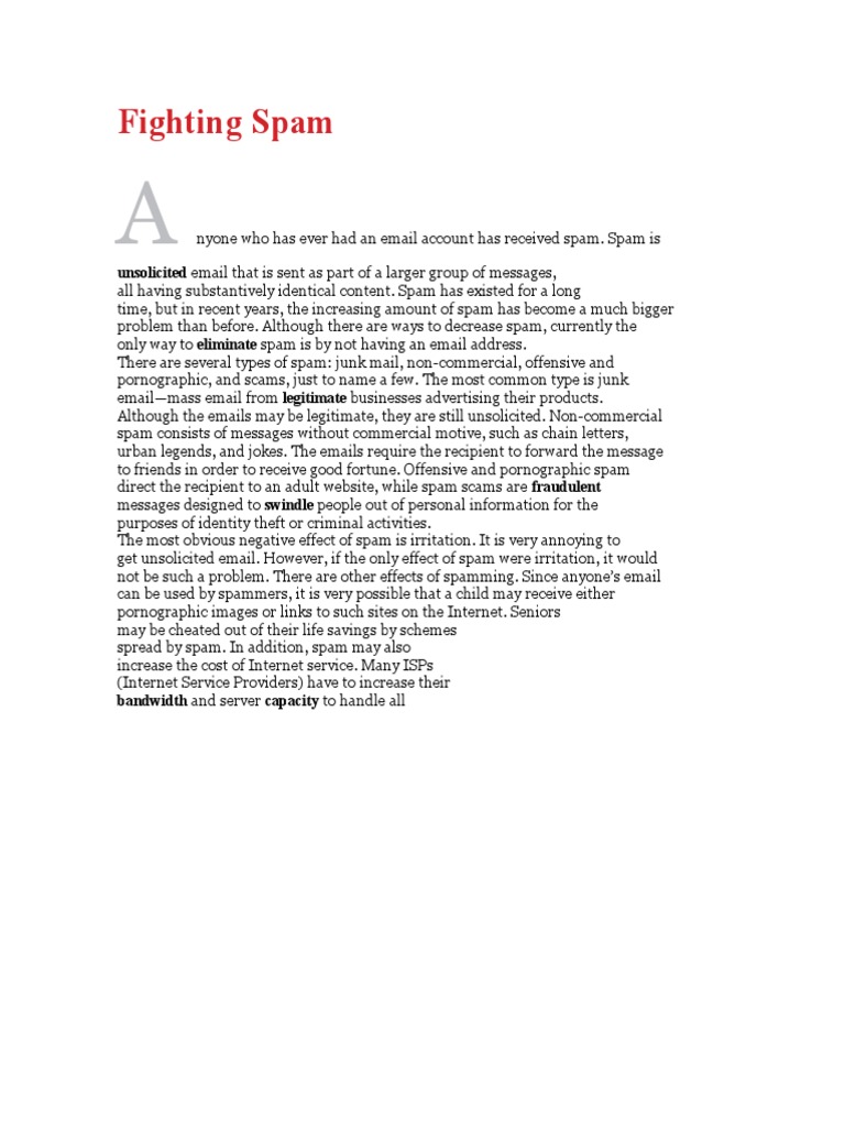 Fighting Spam: Unsolicited | PDF