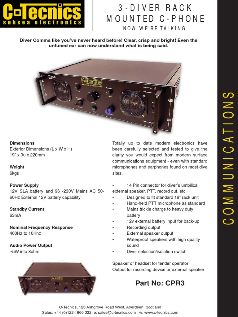 3 Diver Rack Mounted Comms | PDF | Loudspeaker | Headphones