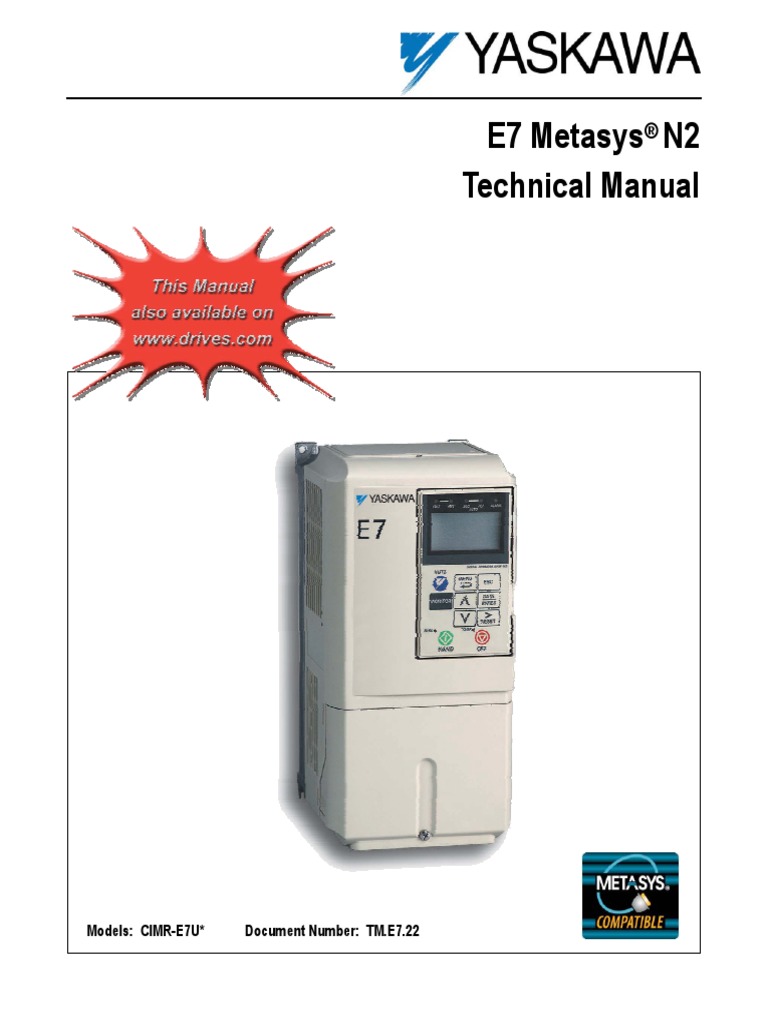 E7 Metasys N2 Technical Manual: Models: CIMR-E7U Document Number: TM.E7 ...