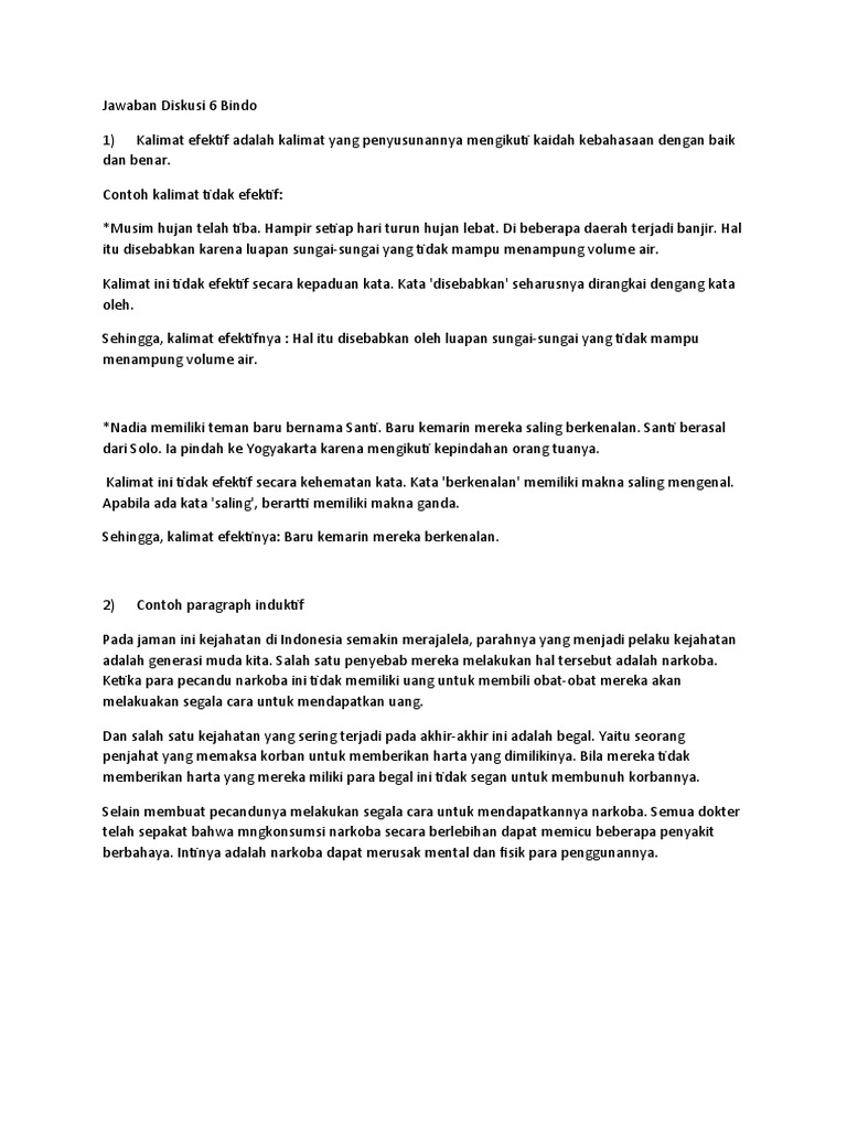 Jawaban Diskusi 6 Bindo | PDF | Ilmu Sosial