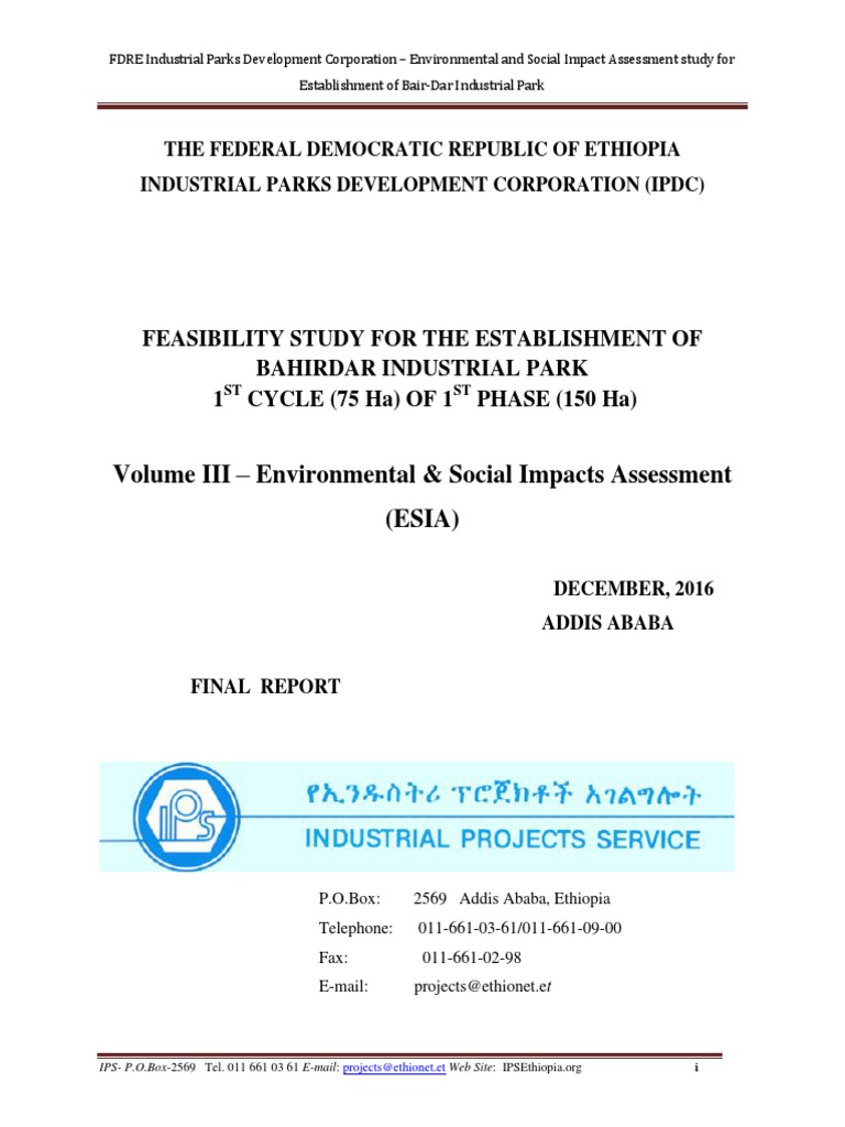 BIP, ESIA, Final IPS Report - EDITED PDF | Environmental Impact ...