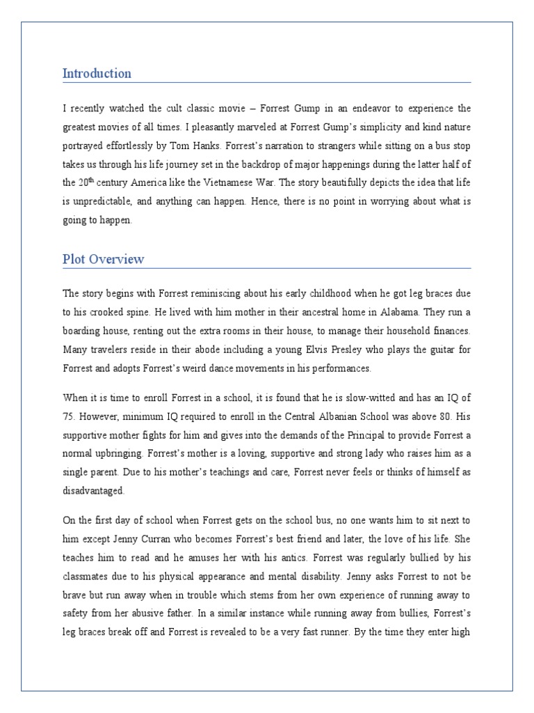 Forrest Gump Movie Analysis | PDF | Psychological Concepts