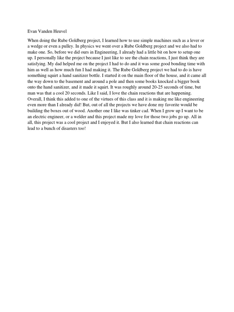 Rube Goldberg Project Insights and Skills | PDF