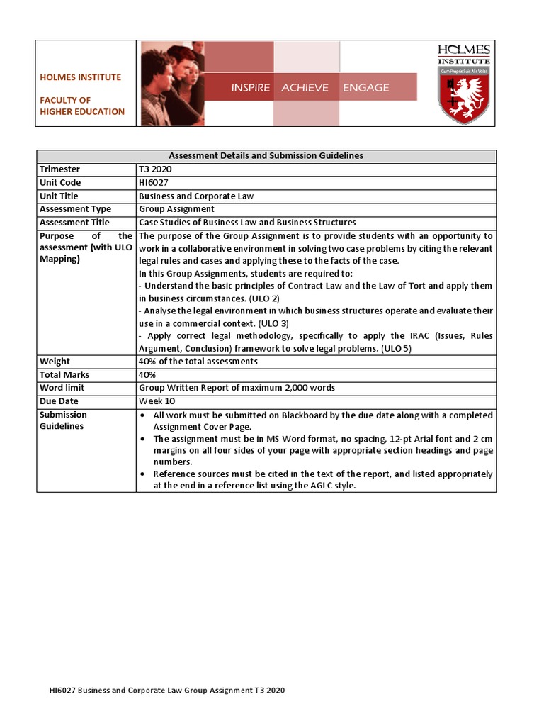 HI6027 Group Assignment T3 2020 - FINAL | PDF | Citation | Case Law