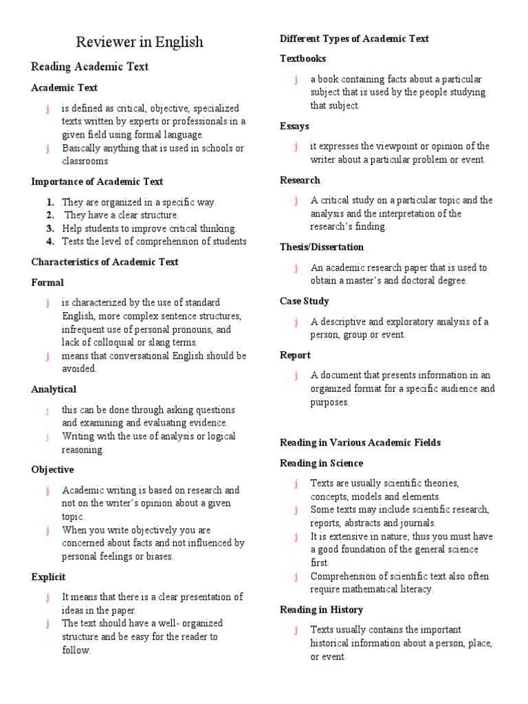 Reviewer in English | PDF | Essays | Thesis