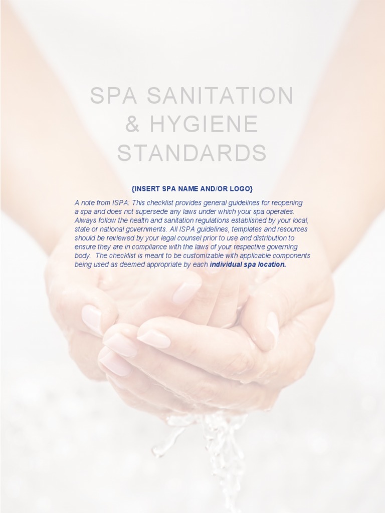 Spa Sanitation Hygiene Standards | PDF | Bleach | Disinfectant
