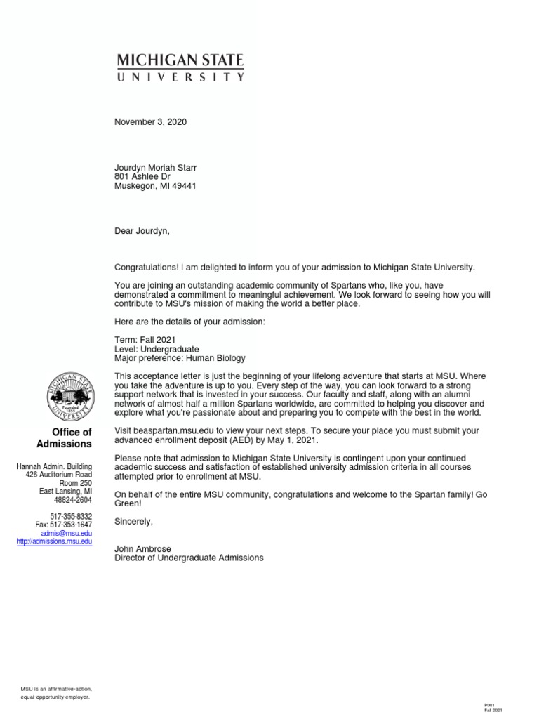 Decision Letter | PDF | Michigan State University | Academia
