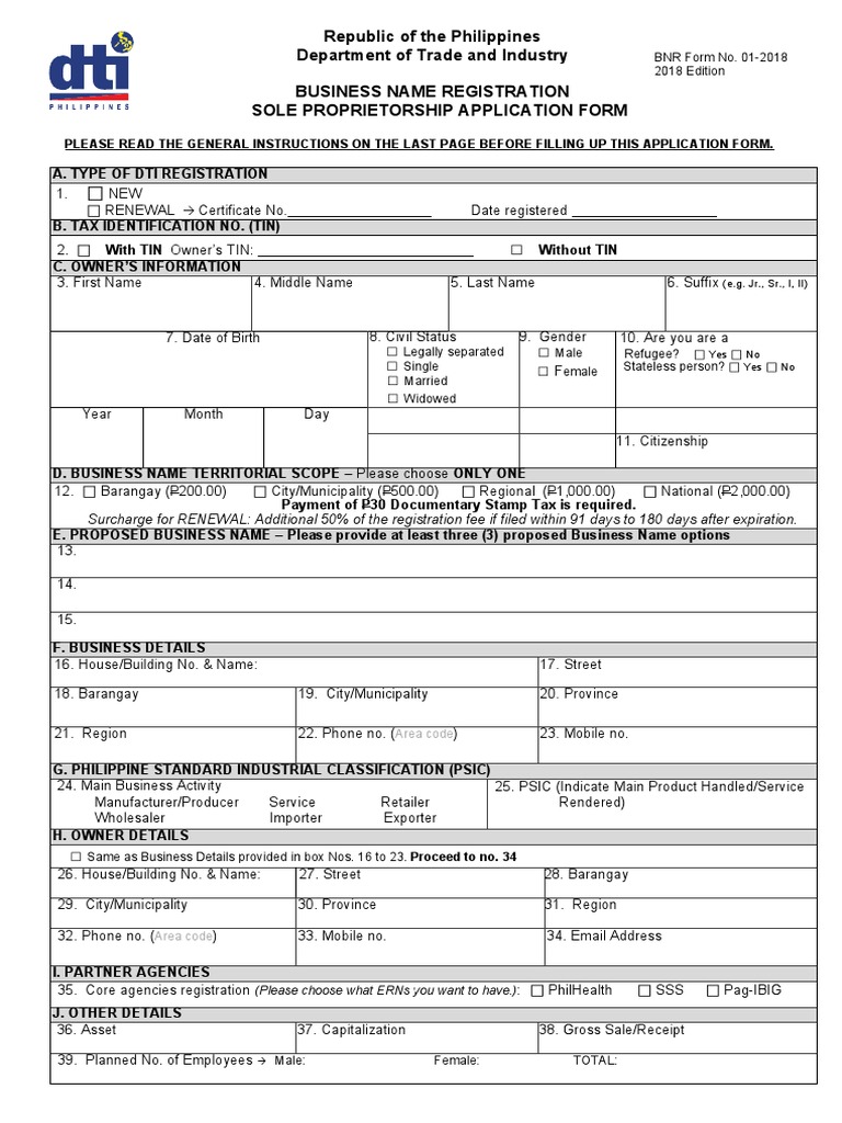 Republic of The Philippines Department of Trade and Industry Business ...