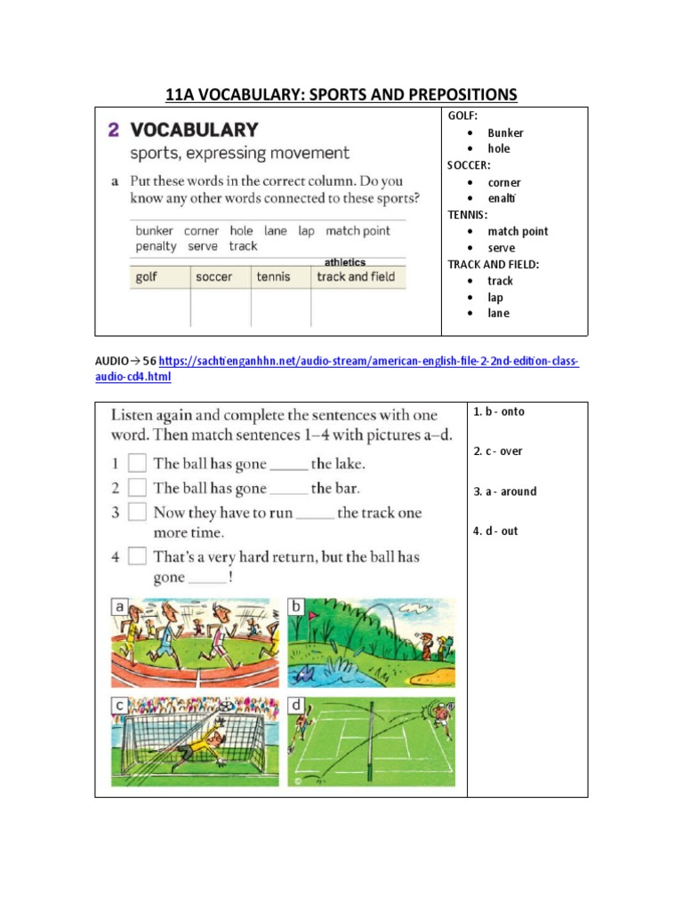 Sports Vocabulary for Learners | PDF