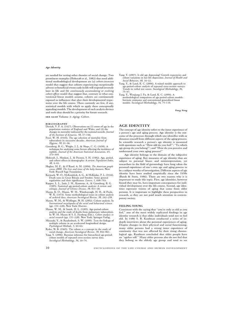 Age Identity | PDF | Ageing | Identity (Social Science)