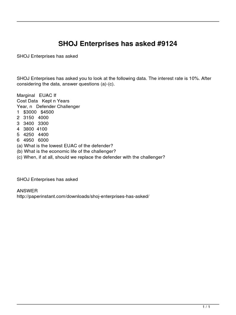 Shoj Enterprises Has Asked | PDF
