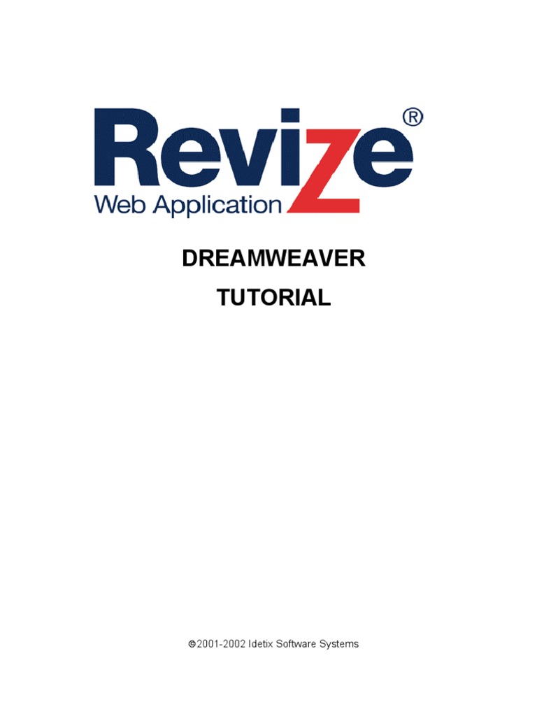 Dreamweaver Tutorial: 2001-2002 Idetix Software Systems | PDF ...