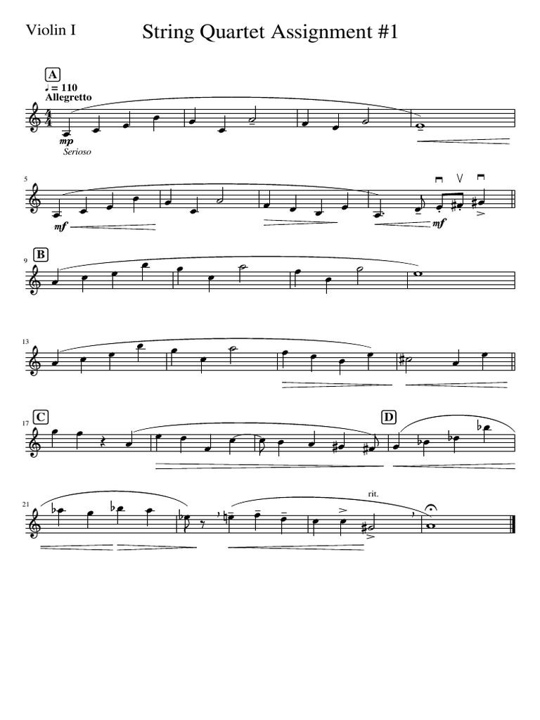 String Quartet Assignment Guide | PDF | Chamber Music | Classical Music