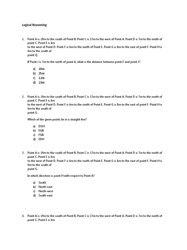 Logical Reasoning | PDF | Business