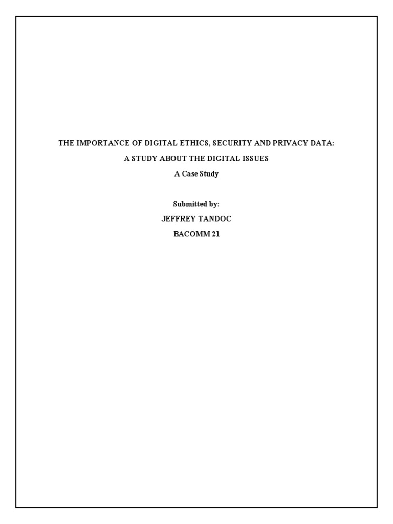 Case Study-Ict | PDF | Privacy | Internet Of Things