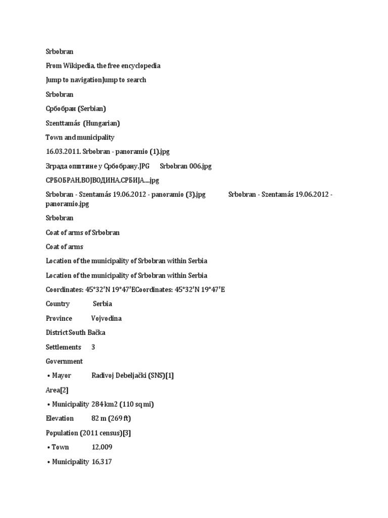 Srbobran | PDF | Balkans | Southeastern Europe