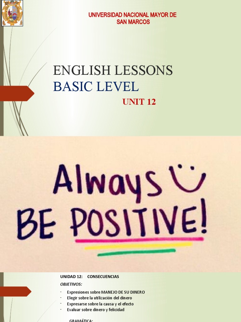 Unit 12-English Basic Level | PDF | Grammar | Linguistics