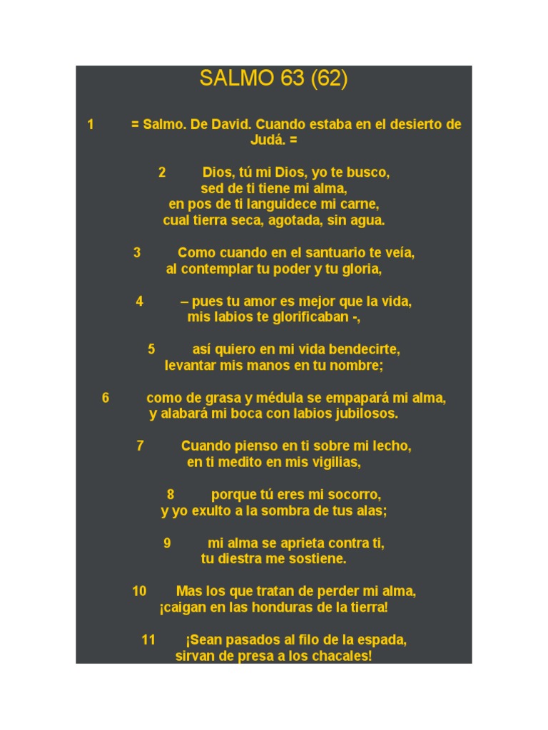 Salmo 63 | Descargar gratis PDF | eucaristía | Salmos