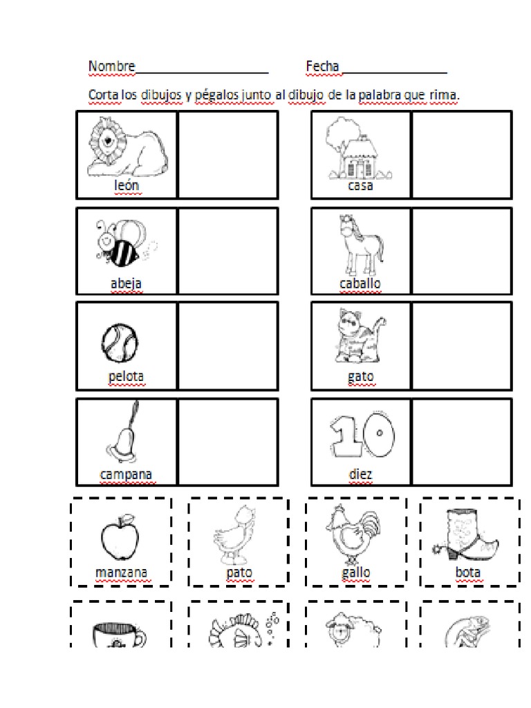 Hoja de Trabajo Rimas | PDF