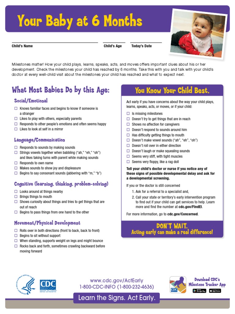 Your Baby at 6 Months: What Most Babies Do by This Age | PDF | Human ...